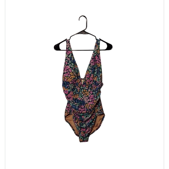 J. Crew | Swim | J Crew One Piece Swimsuit Floral Print Ruched Tummy ...